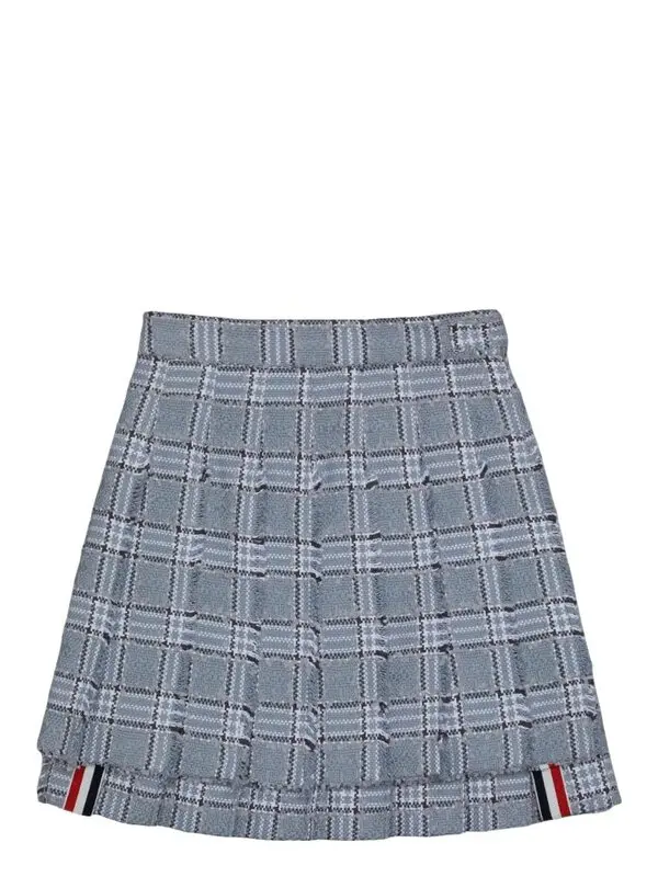 Thom Browne Pleated Tweed Skirt - Medium Gray