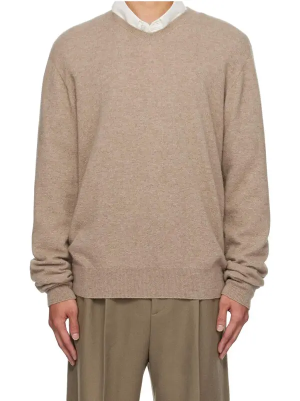 THE ROW Rod V-neck Knitted Jumper - Nude