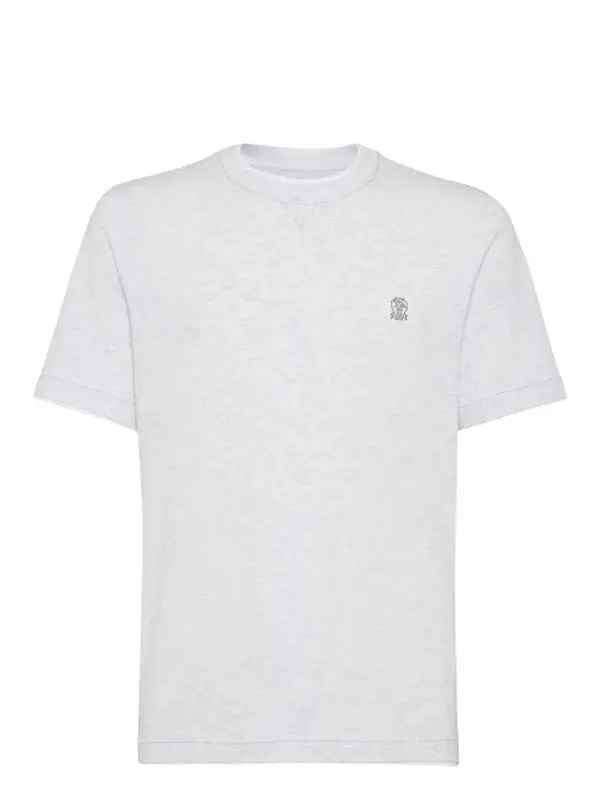 Brunello Cucinelli Logo Embroidered Layered T-shirt - Neutrals