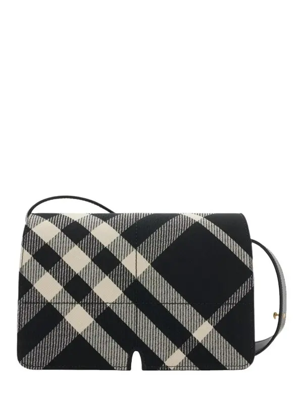 Burberry Checked Shoulder Bag - Black