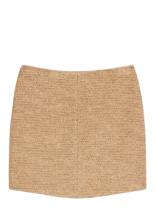 Celine Mini Skirt In Lurex Natte - Nude