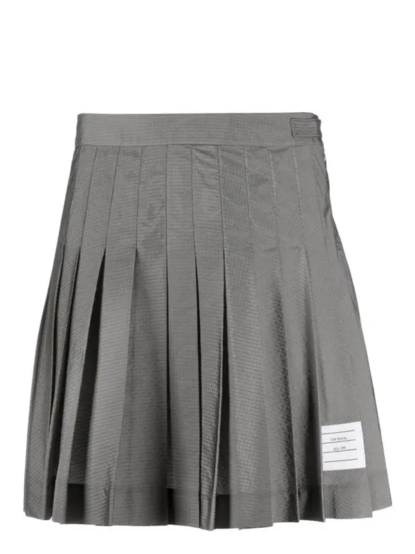 Thom Browne Pleated Mini Skirt - Medium Gray