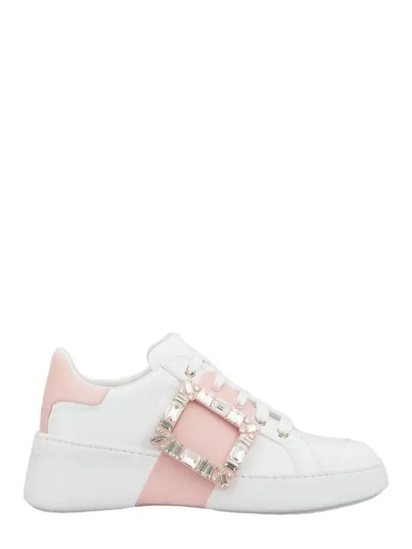 ROGER VIVIER Viv' Skate Strass Buckle Sneakers - Pink