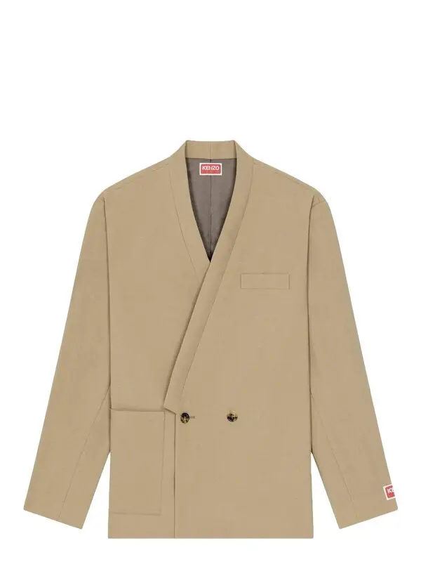 Kenzo Tailored Virgin Wool Kimono Jacket - Nude
