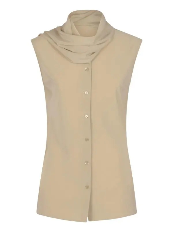 Alberta Ferretti Sleeveless Button-up Top - Nude
