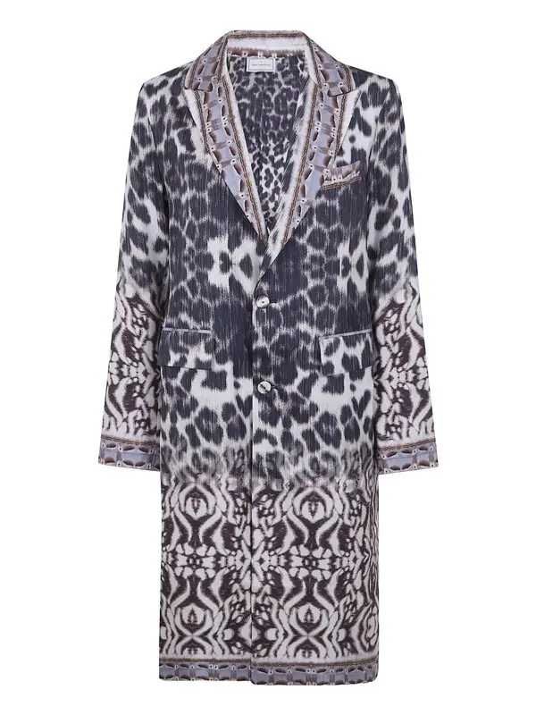 PIERRE-LOUIS MASCIA Printed Silk Coat - Natural
