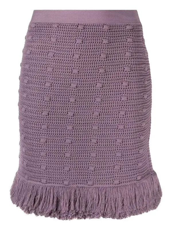 Bottega Veneta Knitted Mini Skirt With Tassel Hem - No