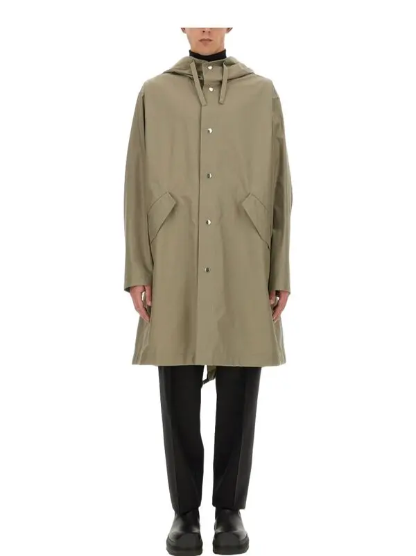 JIL SANDER Logo Printed Hooded Parka - Nude