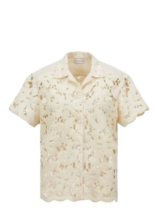 Moncler Floral Macramé Shirt - Cream