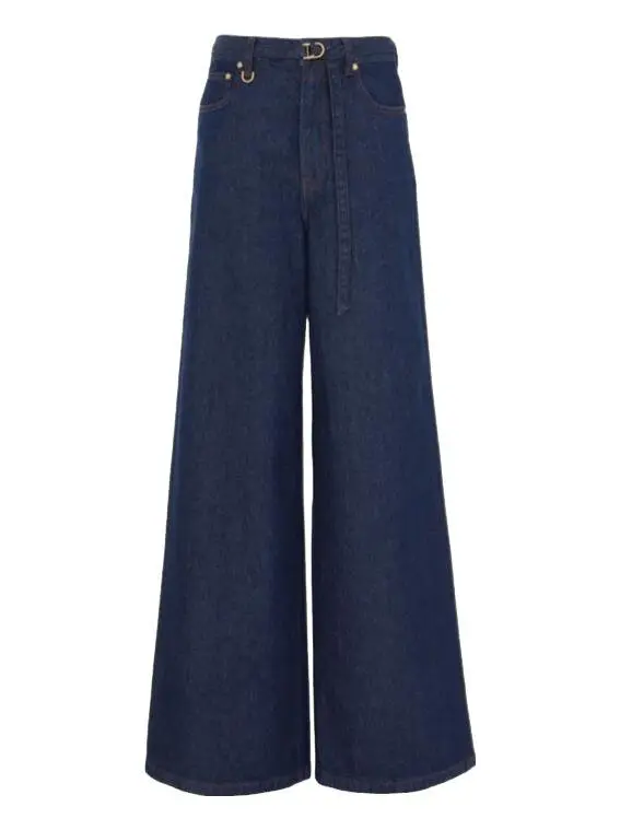 Zimmermann Flared Jeans With Belt - Blue