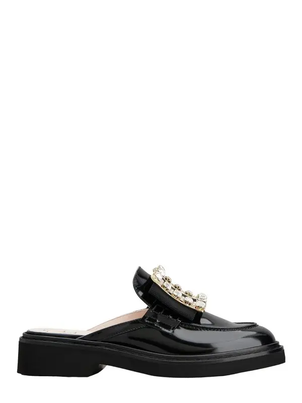 ROGER VIVIER Embellished Slip-on Mules - Black