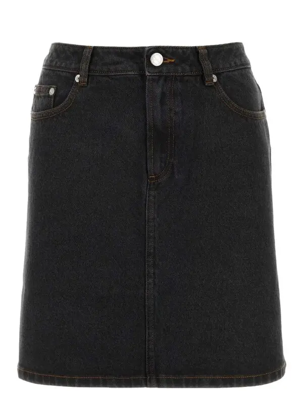 A.p.c. Standard A-line Denim Mini Skirt - Black