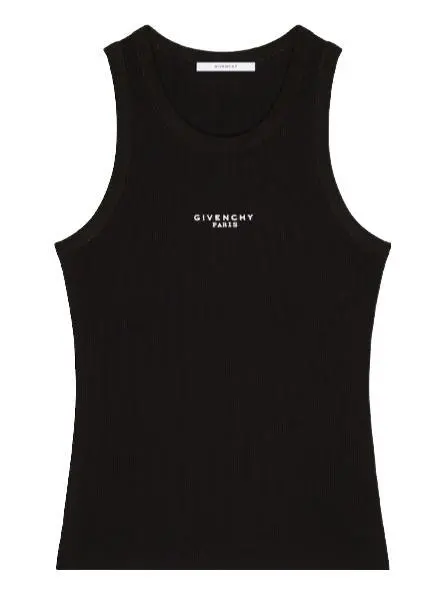 Givenchy Logo Ribbed Tank Top - Black