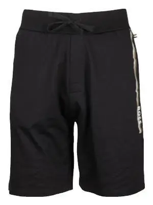 Hugo Boss Wide-leg Shorts With Elastic Waistband And Drawstring - Black