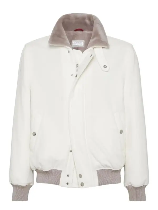 Brunello Cucinelli Aviator Jacket With Fur Trim - Panama