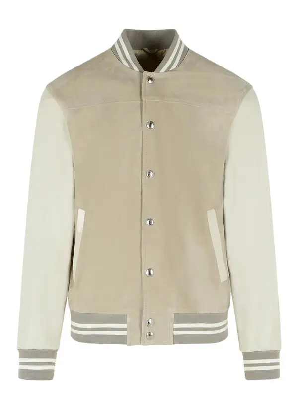 Eleventy Snap Button Bomber Jacket - Nude