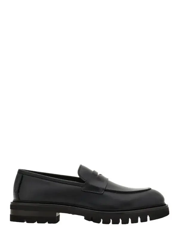 FERRAGAMO Leather Loafers - Black