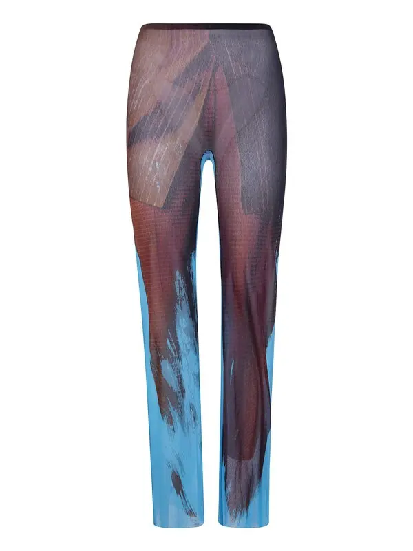 JEAN PAUL GAULTIER Printed Mesh Trousers - Gray