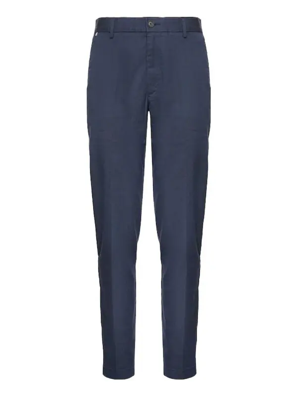 Hugo Boss Mid-rise Cotton Blend Chinos - Blue
