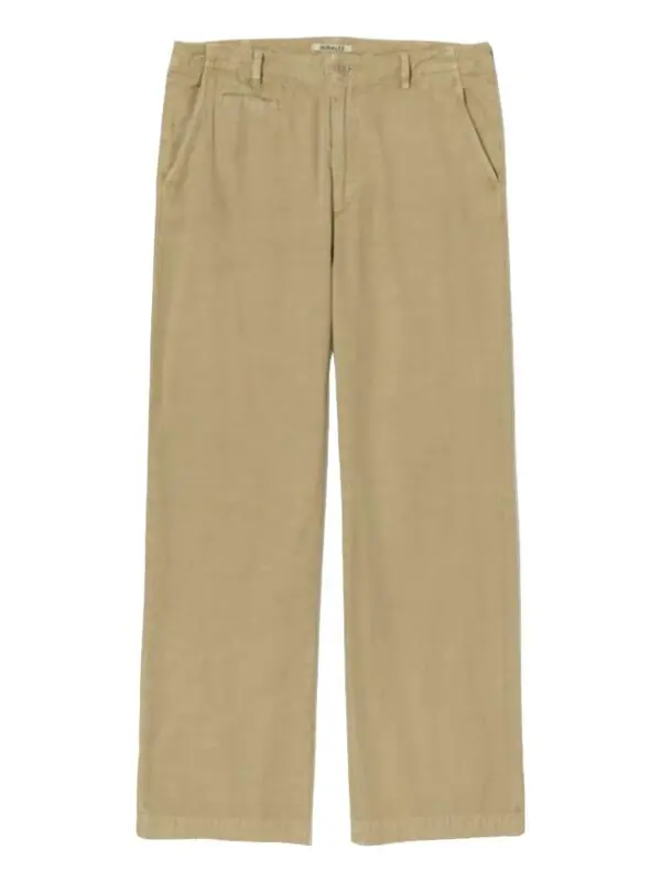 Auralee Finix Pleated Wide-leg Trousers - Nude