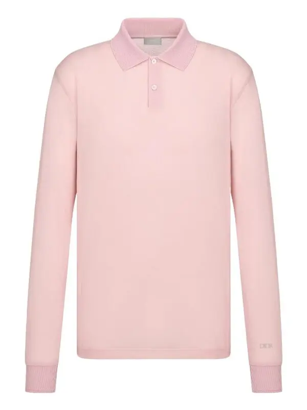 Dior Relaxed-fit Long-sleeved Polo Shirt - Pink