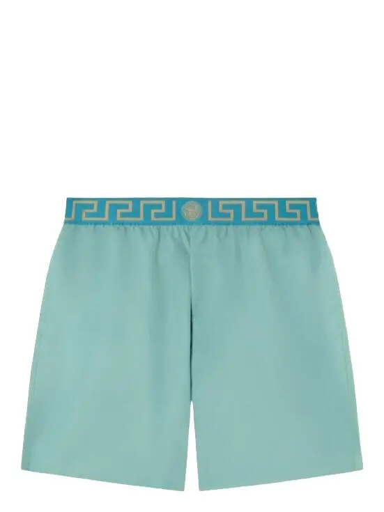 Versace Greca Border Swim Shorts - Green