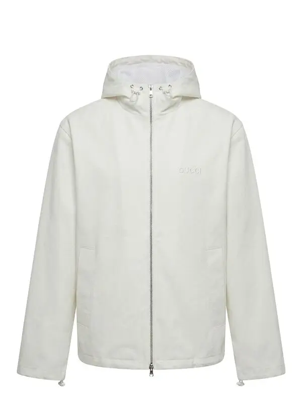 Gucci Water Repellent Hooded Jacket - White