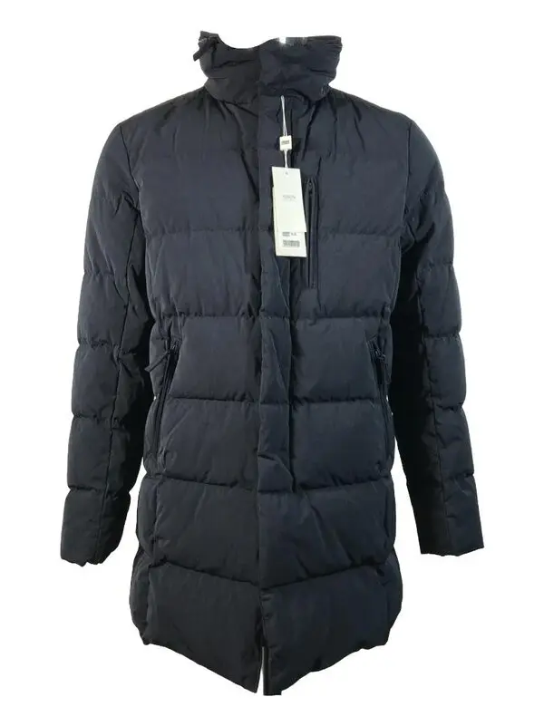 Emporio Armani Quilted Down Jacket With Stand Collar - Black