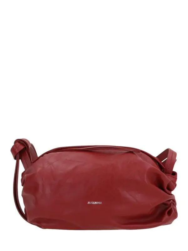 JIL SANDER Ruched Shoulder Bag - Red