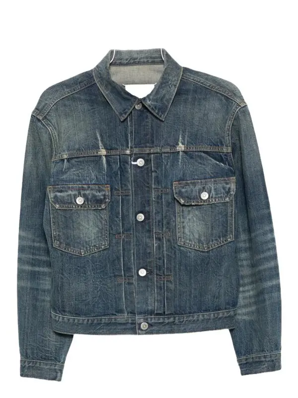 MAISON MARGIELA Distressed Denim Trucker Jacket - Blue