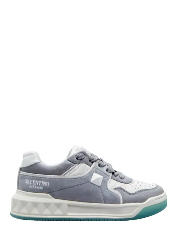 Valentino Garavani Logo Detail Lace-up Low Top Sneakers - Gray