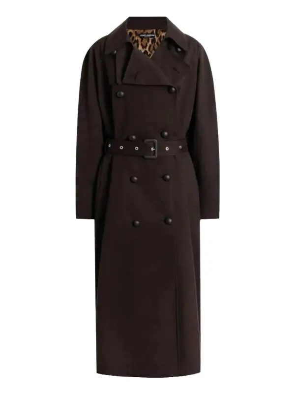 Dolce & Gabbana Double-breasted Belted Long Coat - Black