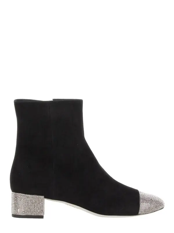 Rene Caovilla Embellished Pointed Toe Boots - Black