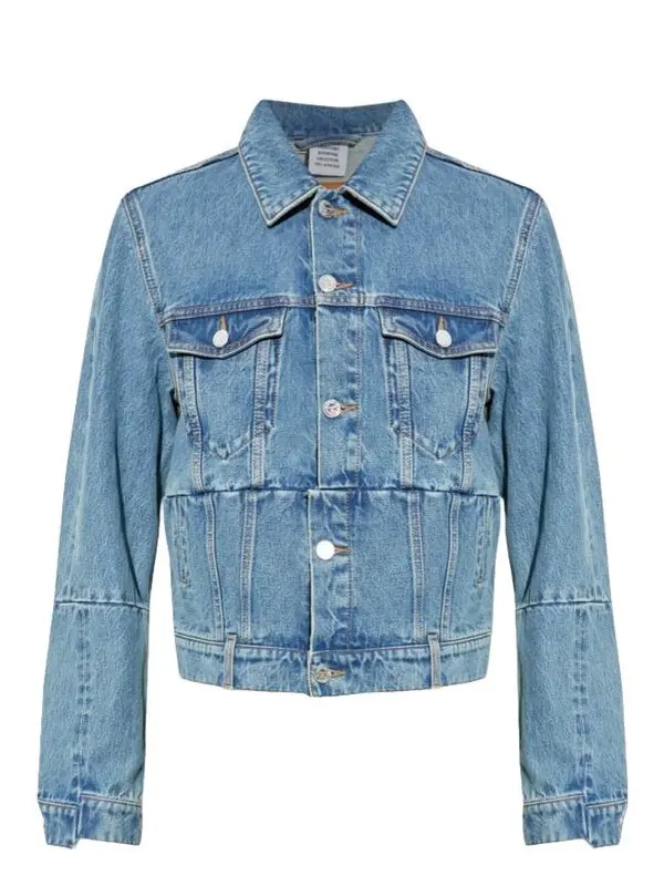 Vetements Collared Button-up Denim Jacket - Light Blue