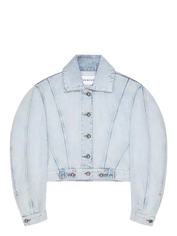Givenchy Collared Button-up Denim Jacket - Light Blue