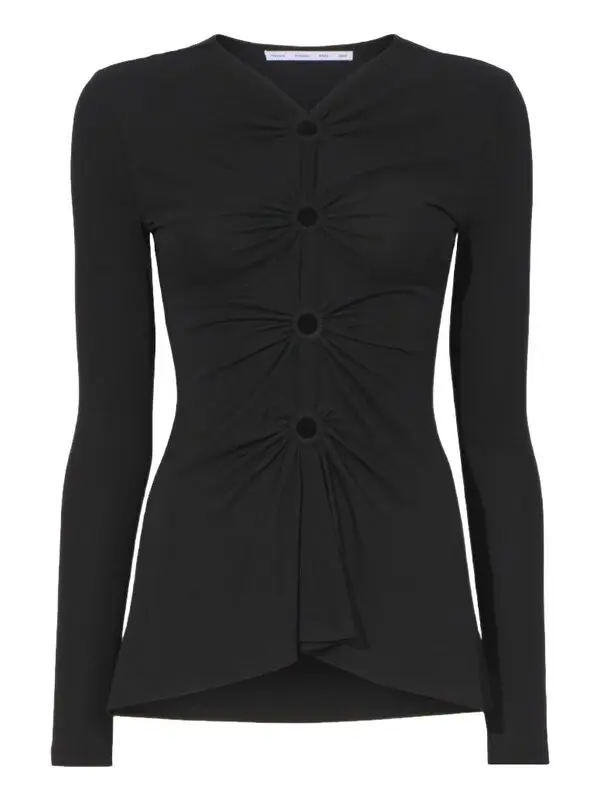 Proenza Schouler V-neck Crepe Top - Black
