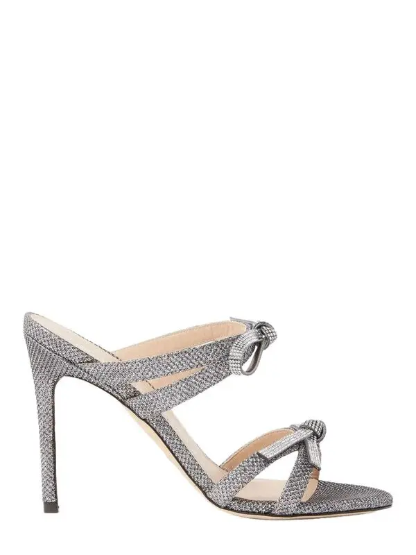 STUART WEITZMAN Glittered Bow Detail High Heel Sandals - Gray