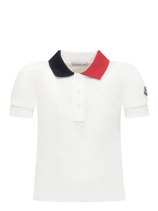Moncler Logo Patch Short Sleeve Polo - White