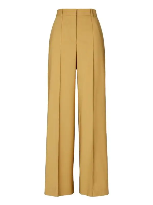 Tory Burch Pleated Wide-leg Trousers - Yellow