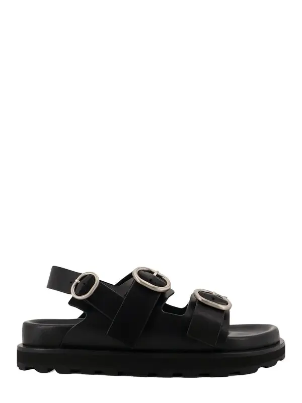 JIL SANDER Buckled Ankle Strap Sandals - Black