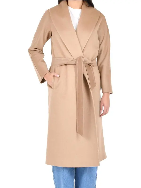 Max Mara Spiga Belted Coat - Nude