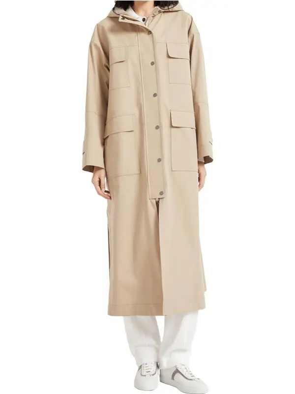 Brunello Cucinelli Hooded Long Coat - Beige