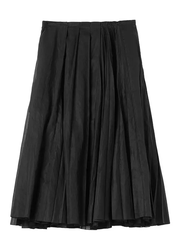 JIL SANDER Wide Pleated Skirt - Black