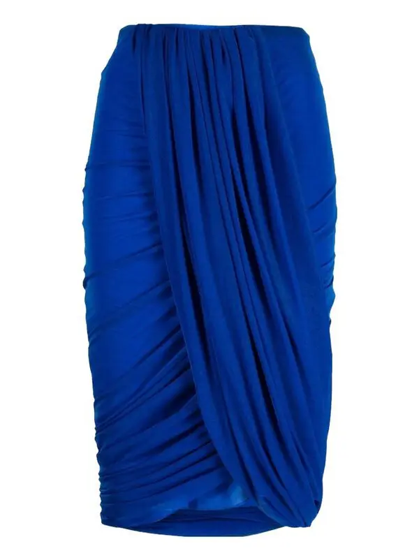 Dries Van Noten Pleated Skirt With Asymmetrical Hem - Blue