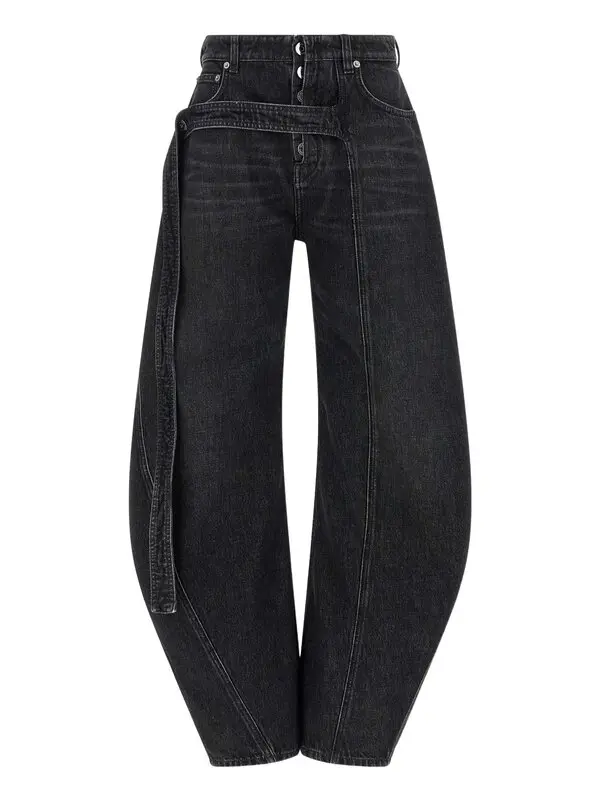 JEAN PAUL GAULTIER Low-rise Jeans With Twist Stitching - Black