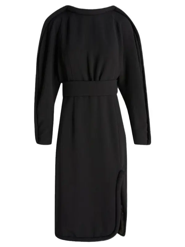 Dries Van Noten Belted Long-sleeve Dress - Black