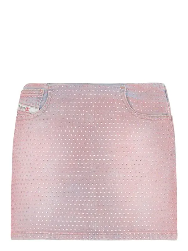 DIESEL® Embellished Pocket Denim Skirt - Pink