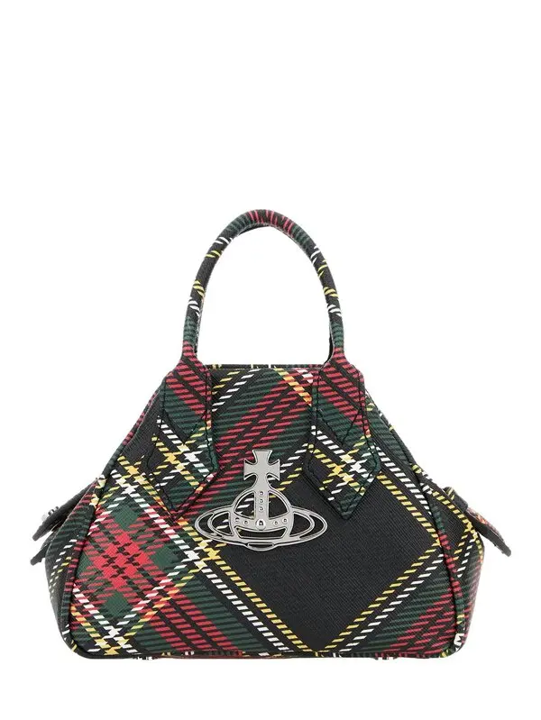 VIVIENNE WESTWOOD Mini Yasmine Checked Tote Bag - Black