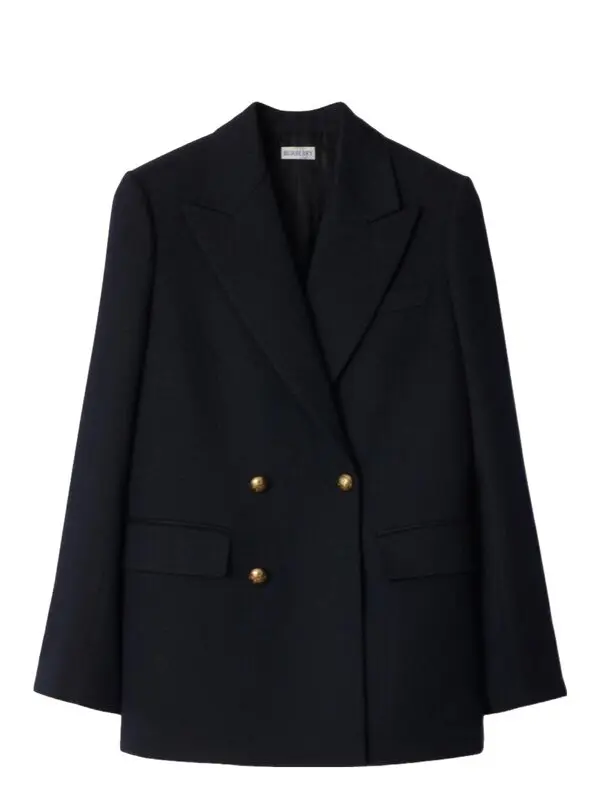 Burberry Double Breasted Tailored Blazer - Navy Blue