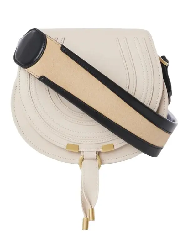 Chloé Marcie Small Saddle Shoulder Bag - Nude